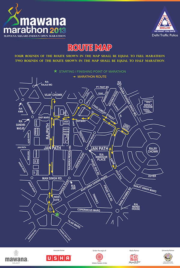 Mawana Marathon - Route Map